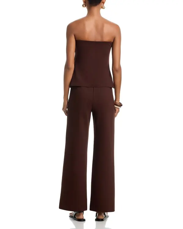 Aqua Ponte Strapless Tube Top - Brown