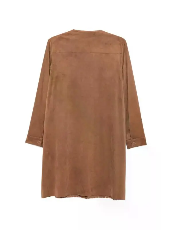 D.exterior Long Sleeve Fringed Coat