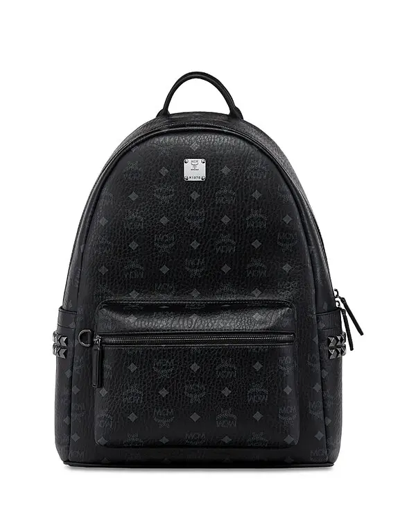 Mcm Stark Vi Logo Pattern Backpack - Black