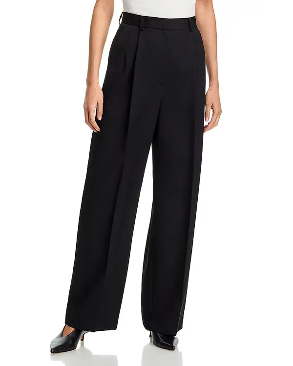 LEMIUNE Loose Wool Pants - Bk