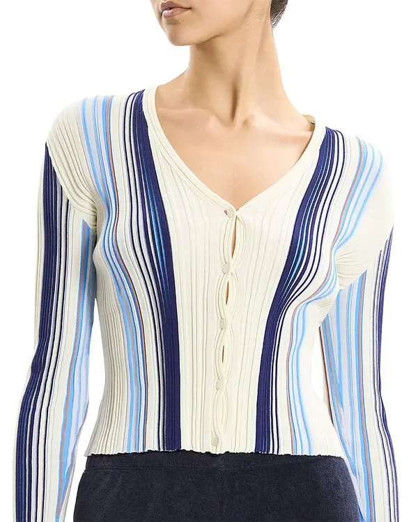 Theory Ribbed Cardigan - Ivory Multi