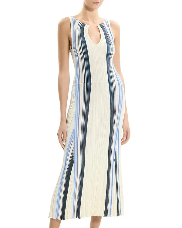 Theory Ribbed Tank Dress - Ivory Multi