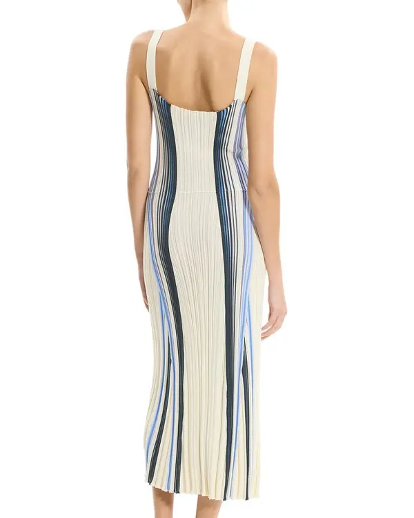 Theory Ribbed Tank Dress With Vertical Stripes
