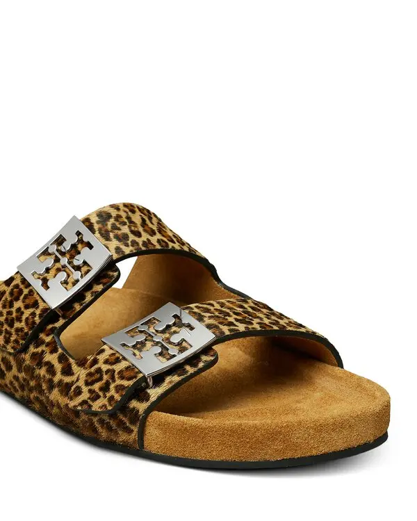 Tory Burch Mellow Leopard Print Calf Hair Slides With Metal Hardware - Leopard Multi