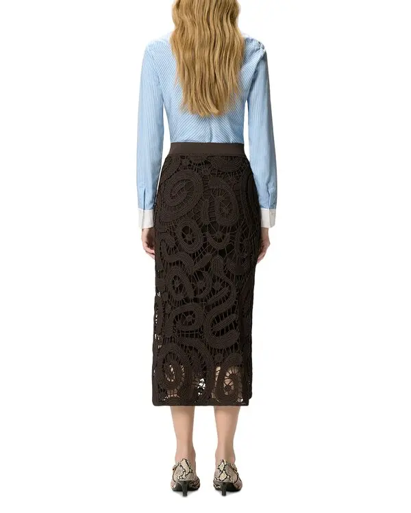 Pinko Geometric Crochet Midi Skirt