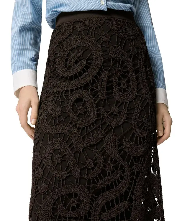 Pinko Geometric Crochet Midi Skirt
