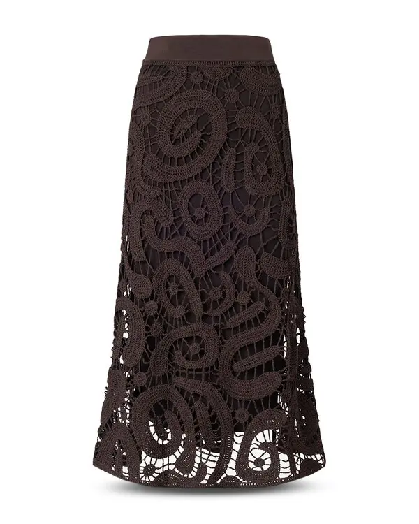 Pinko Geometric Crochet Midi Skirt