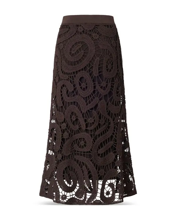 Pinko Geometric Crochet Midi Skirt
