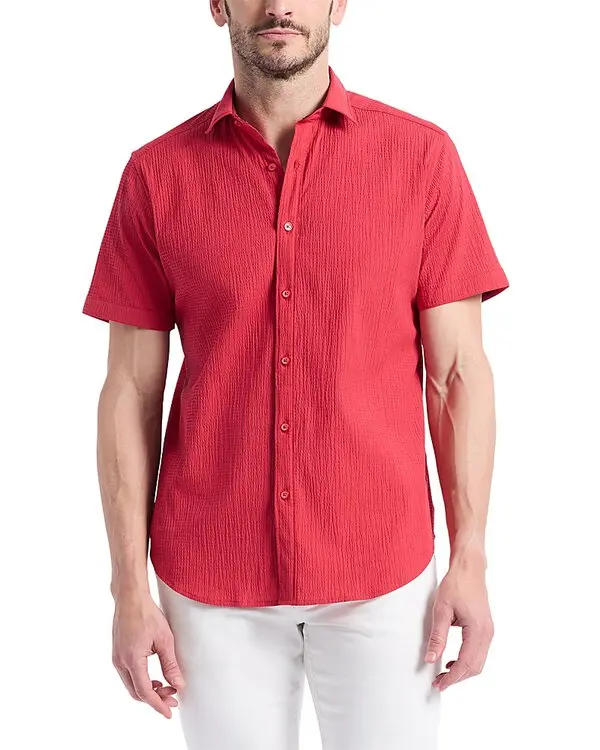 Robert Graham Thresher Short Sleeve Woven Shirt - Red