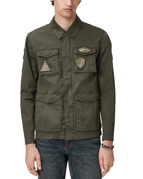 John Varvatos Kade Field Jacket With Patches - Dark Olive