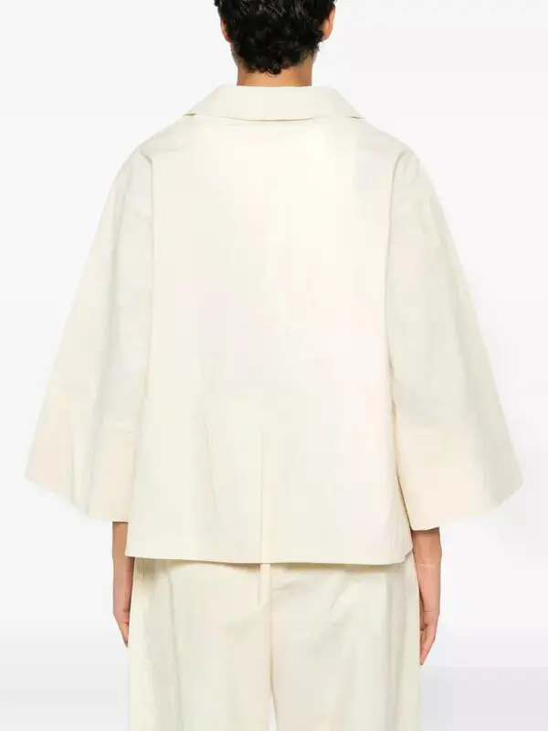 PSOPHIA Belted Wide-sleeve Cotton Oversized Jacket