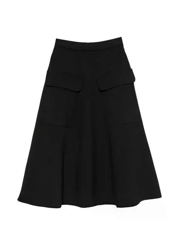 PSOPHIA A-line Midi Skirt - Black