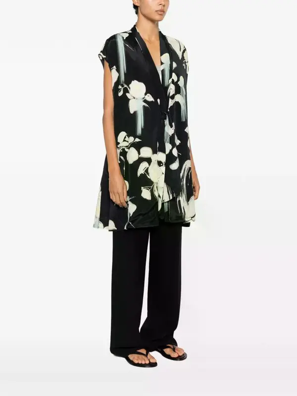 PSOPHIA Sleeveless Floral Print Coat