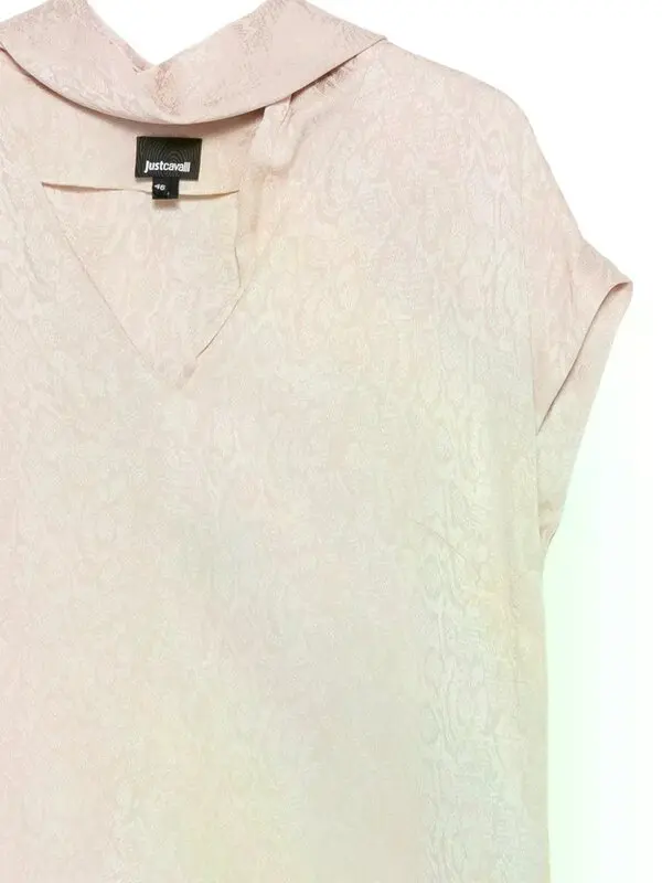 Just Cavalli Snake-print Scarf Detail Blouse