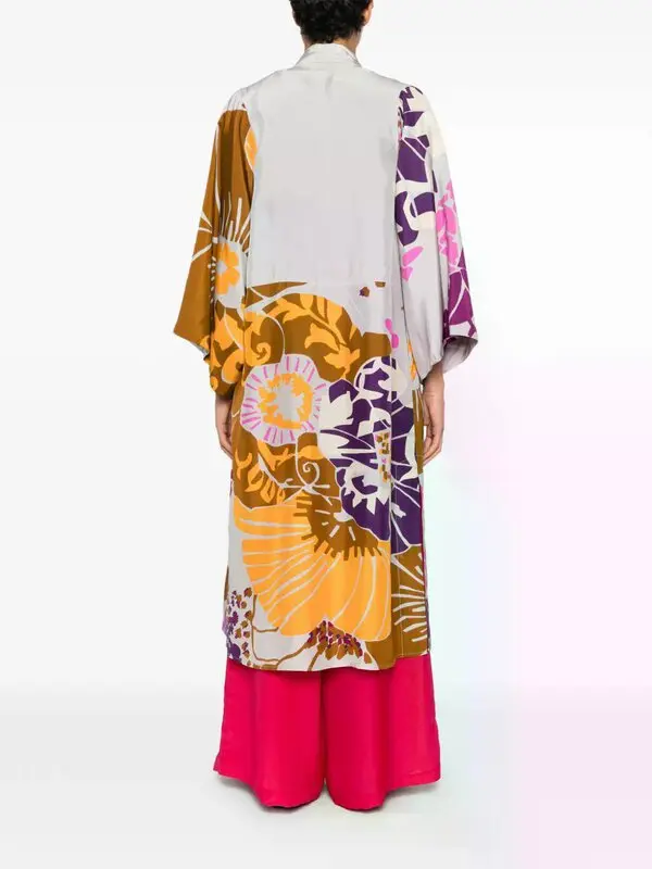 PSOPHIA Floral-print Tie-front Coat