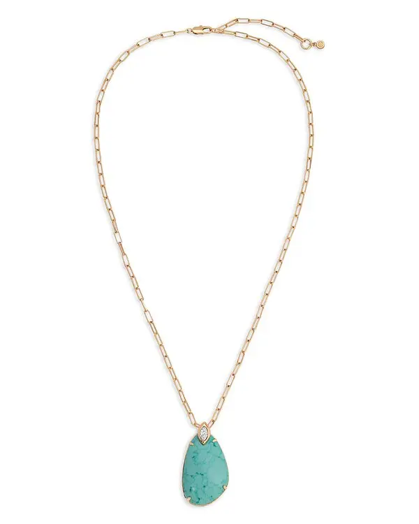 Ettika Majestic Cubic Zirconia & Stone Pendant Necklace, 30 - Turquoise