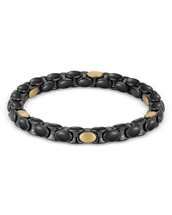 DEMEGLIO 18k Yellow Gold & Ceramic Anacondino Bracelet - Black