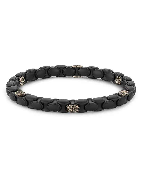 DEMEGLIO 18k Rose Gold & Ceramic Diamond Anacondino Bracelet - Black