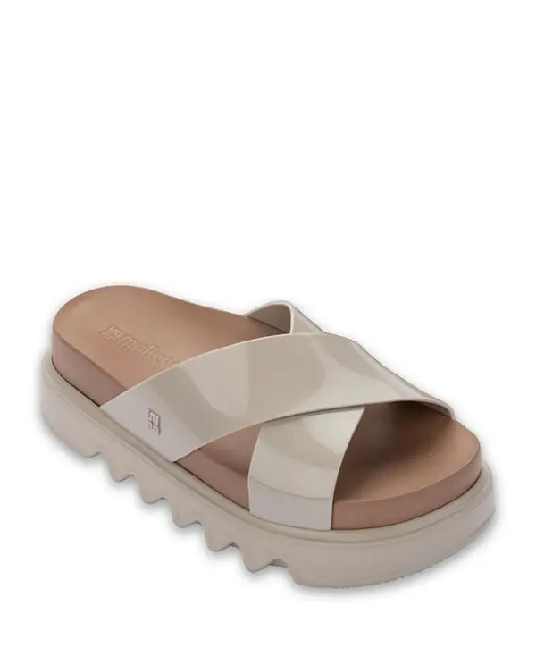 Melissa Cozy Cross Platform Sandals - Beige/brown