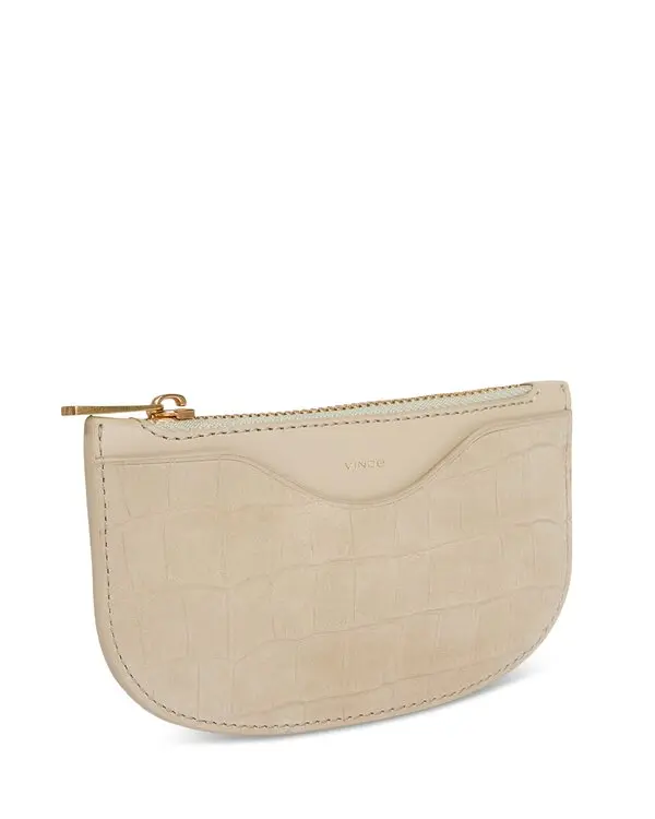Vince Half Moon Embossed Leather Card Case