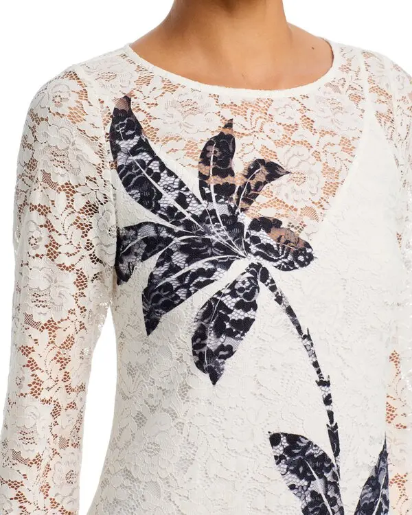 Kobi Halperin Long Sleeve Lace Maxi Dress