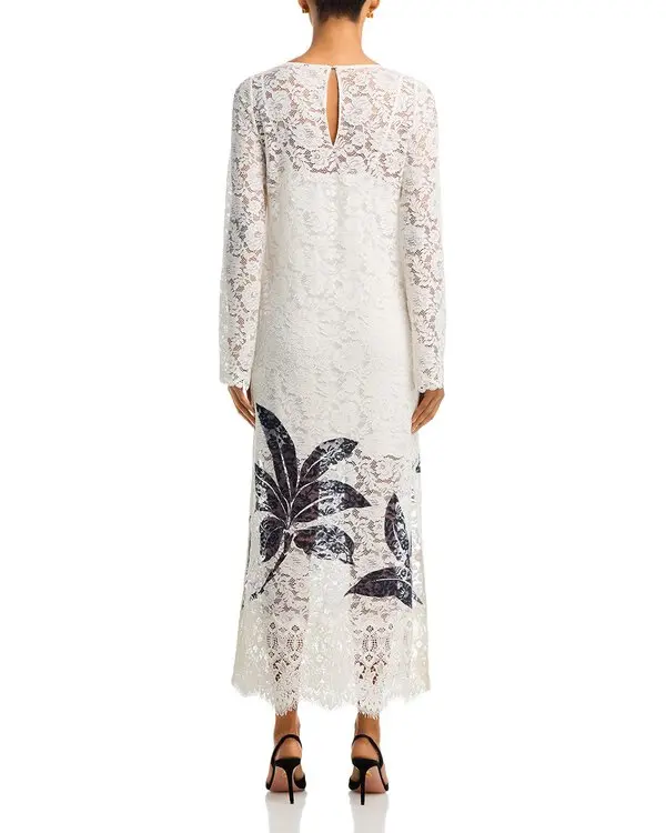 Kobi Halperin Long Sleeve Lace Maxi Dress