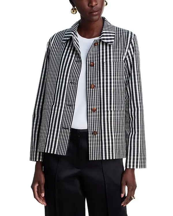 Lafayette 148 New York Shirt Jacket - Black Multi