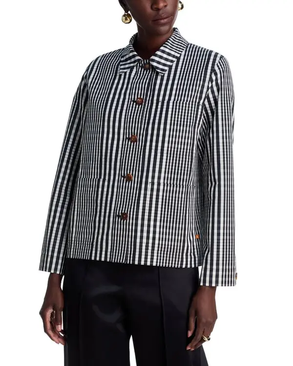 Lafayette 148 New York Printed Shirt Jacket