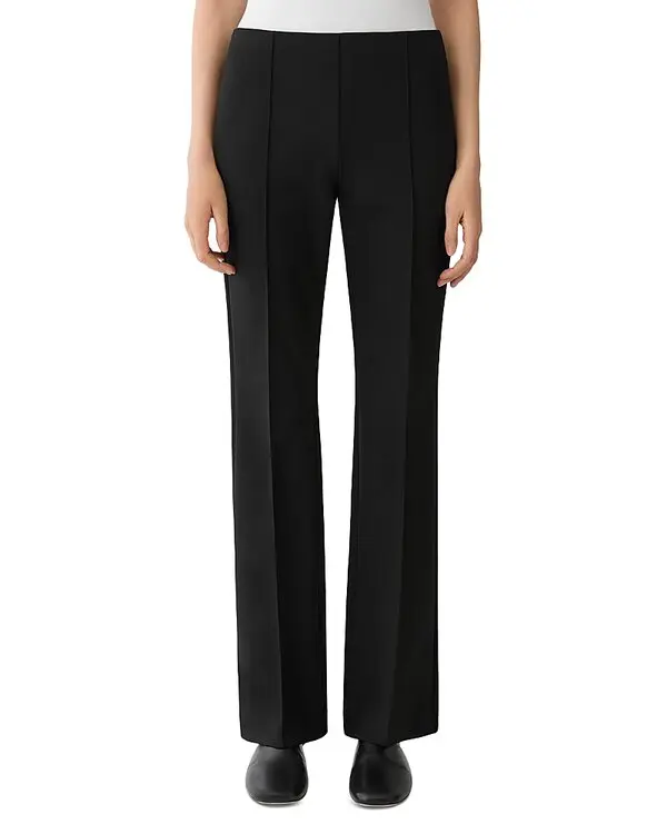 Lafayette 148 New York Acclaimed Stretch Gramercy Flared Slim Pants - Black