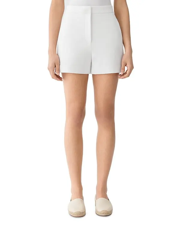 Lafayette 148 New York Laurel Cotton Pique Jersey Wide Leg Shorts - White