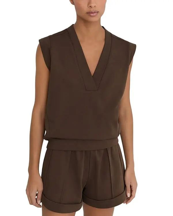 REISS Willa Sleeveless V-neck Top