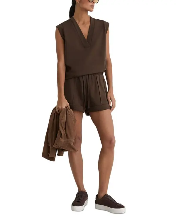 REISS Willa Sleeveless V-neck Top