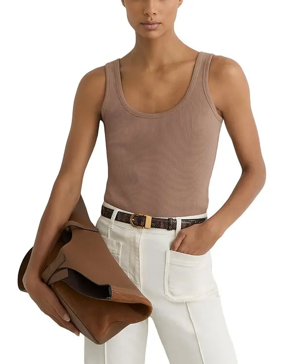 REISS Violet Tank Top - Taupe Neutral