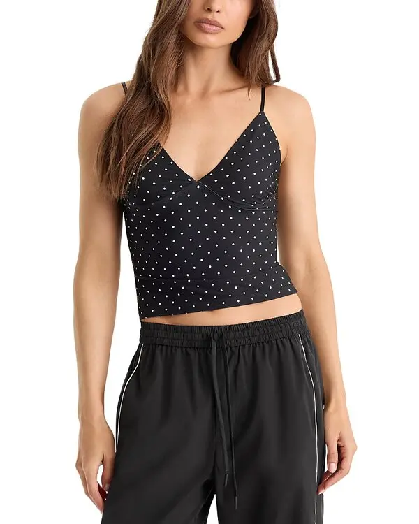Good American The Weightless Sculpting Modern Tank With Polka Dots - Multi Black Dot