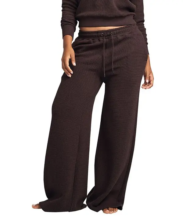 NEGATIVE Waffle Knit Wide-leg Track Pants - Ganache