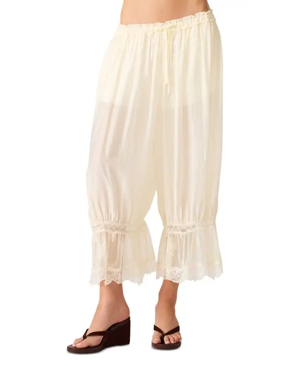 Steve Madden Easten Lace Trimmed Cropped Pants