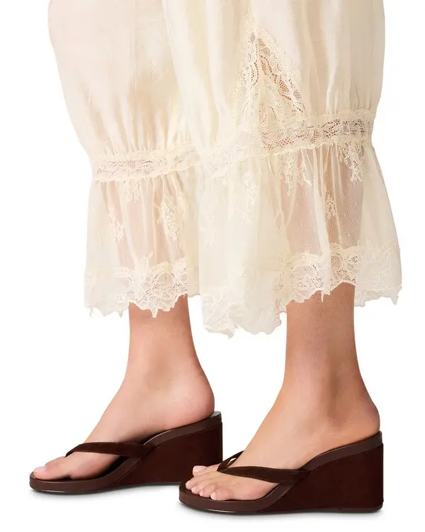 Steve Madden Easten Lace Trimmed Cropped Pants