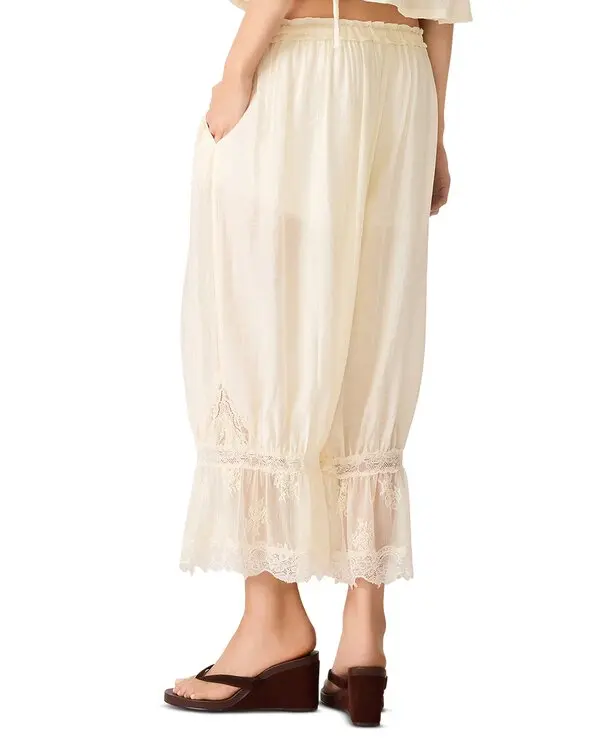 Steve Madden Easten Lace Trimmed Cropped Pants