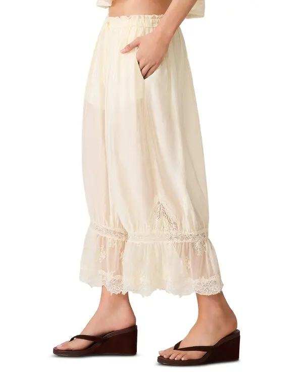 Steve Madden Easten Lace Trimmed Cropped Pants
