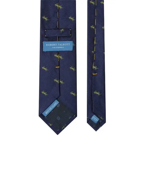 Robert Talbott Lizard Printed Neck Tie - Navy