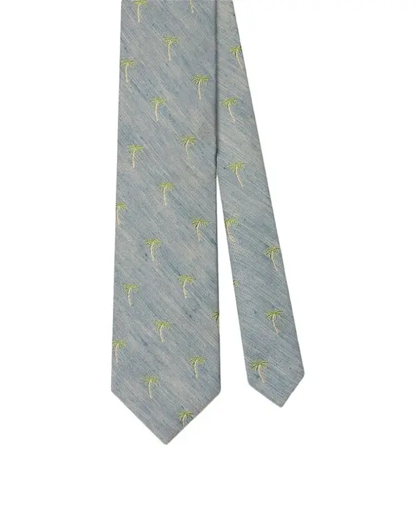 Robert Talbott Palm Silk Linen Best Of Class Necktie - Blue