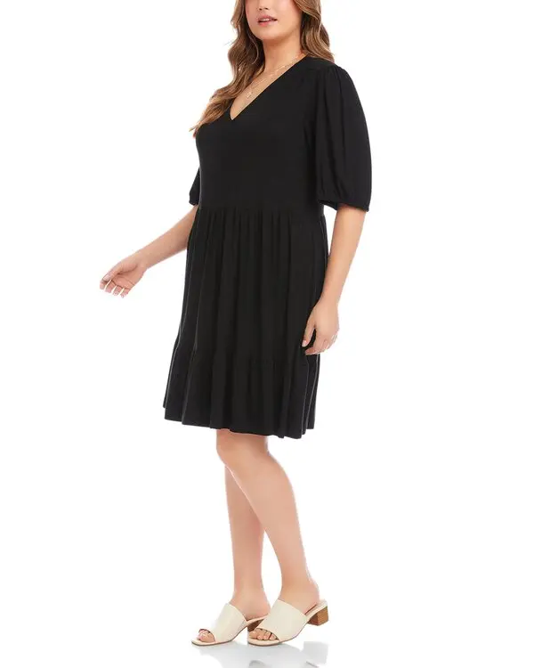 Karen Kane Puff Sleeve Tiered Dress