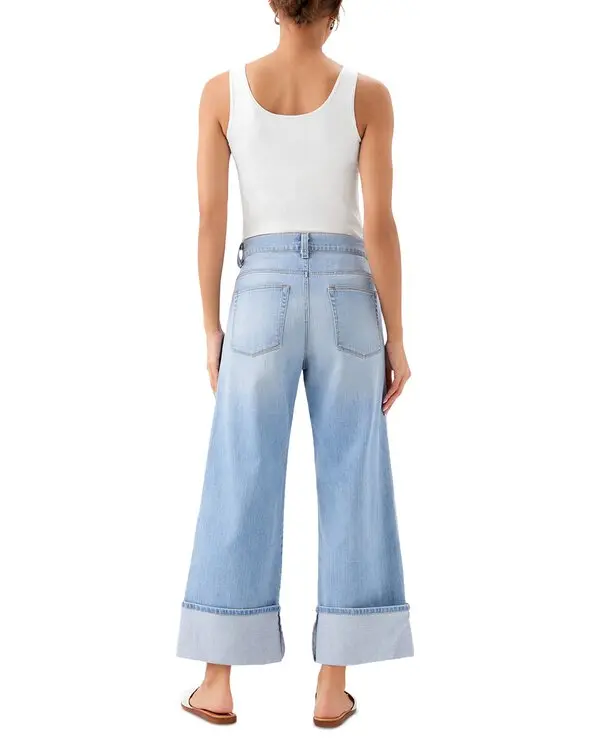Karen Kane High Rise Cropped Wide Leg Jeans