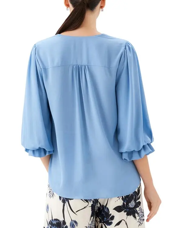 Karen Kane Crossover Hem Top - Chambray