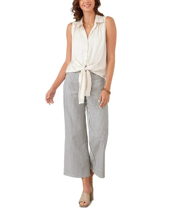 Karen Kane Sleeveless Tie-front Shirt - Ecru