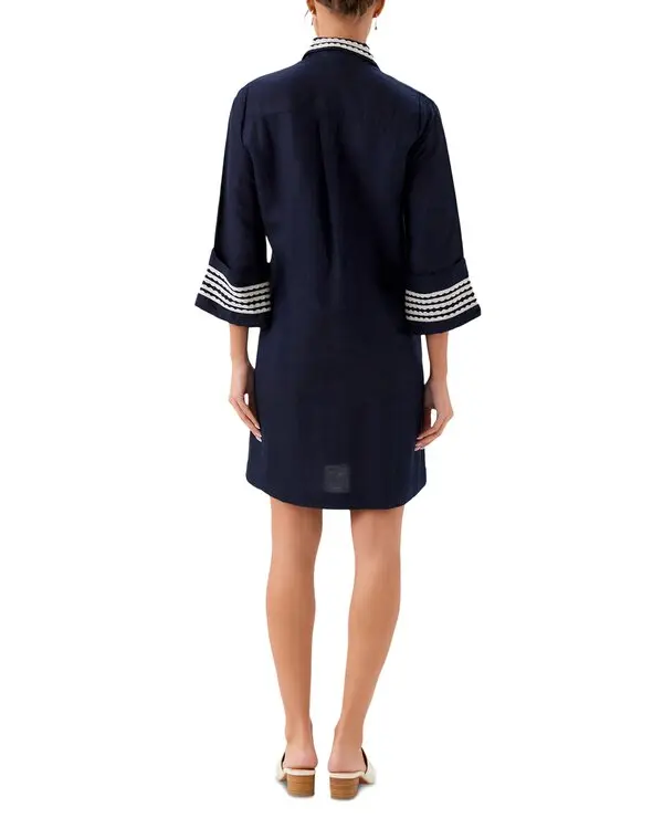 Karen Kane Embroidered Linen Blend Dress