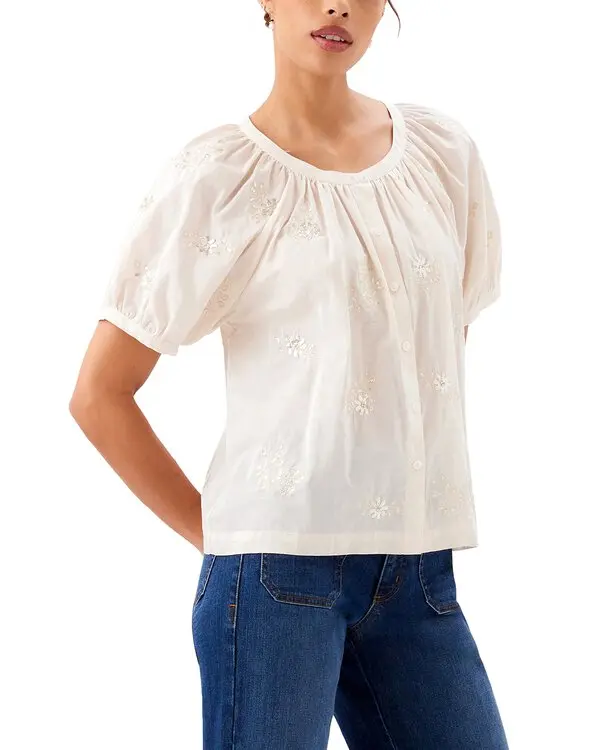 Karen Kane Embroidered Peasant Blouse