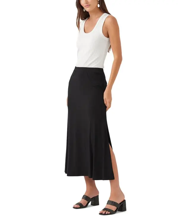 Karen Kane Side Slit Midi Skirt - Black