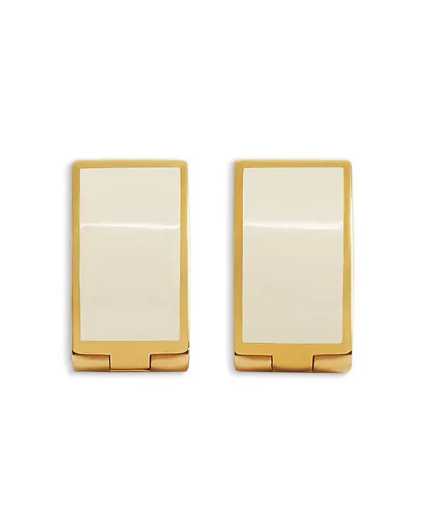 TOTEME Signature Hoop Earrings - White/gold