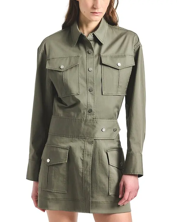 Derek Lam 10 Crosby Brady Utility Mini Dress - Dusty Olive